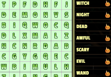 Halloween Wörtersuche kostenlos online spielen » HIER! 🕹️