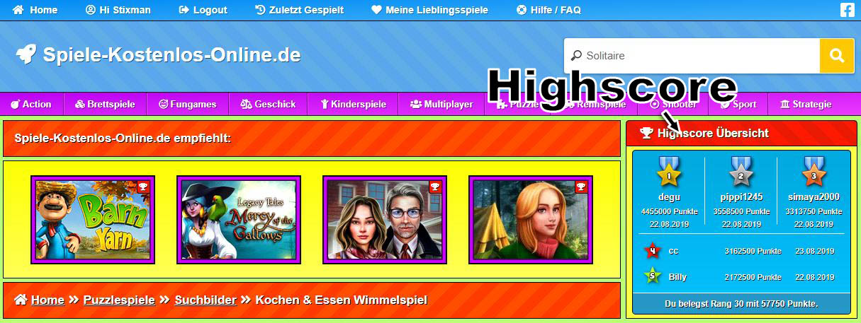 Rund um das Thema Highscore - Spiele-Kostenlos-Online.de